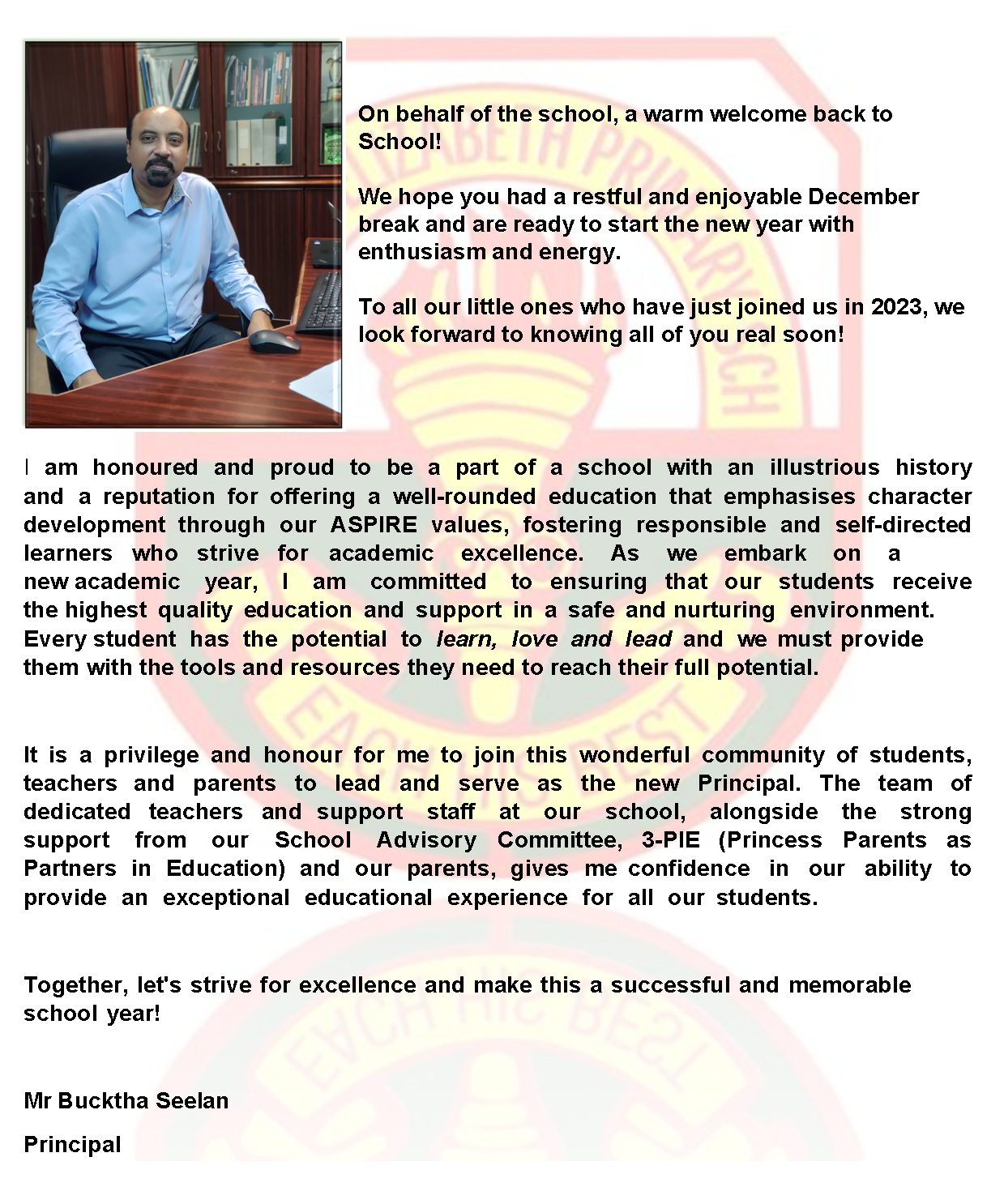 Principal’s Message